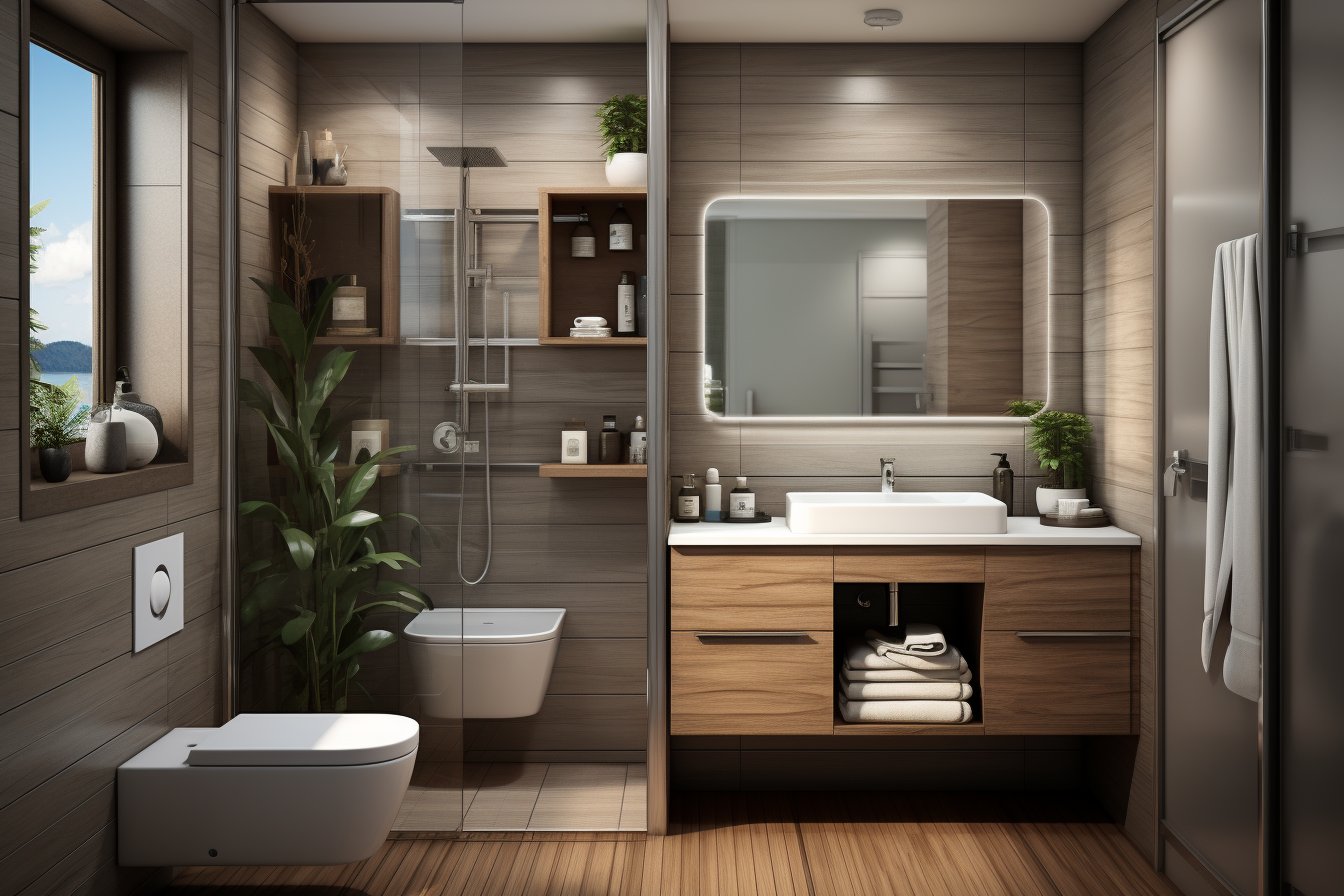 Optimiser l'espace d'une salle de bain de 4m2 sans WC - Brico Travaux ...